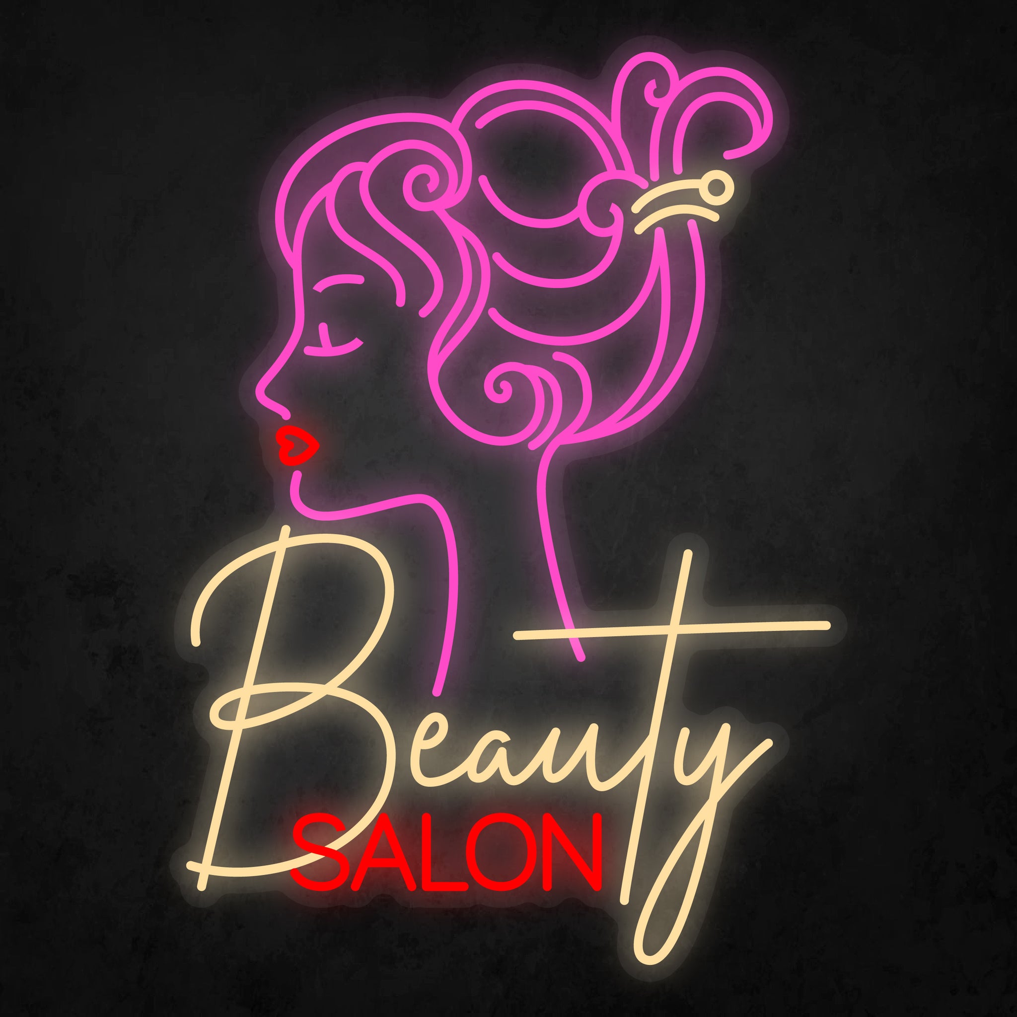 LED Neon Sign - Beauty Salon & Beauty Woman – Self Signs